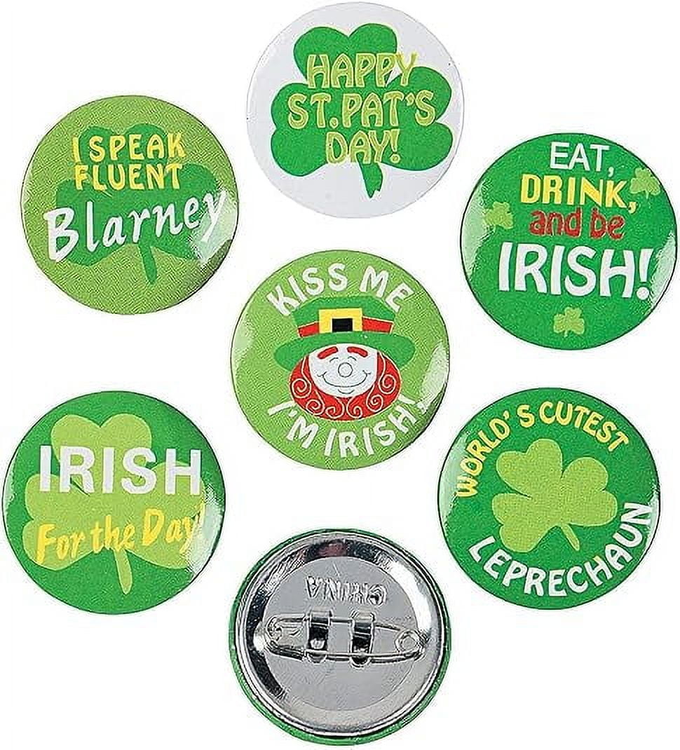 Fun Express 48 Pieces Mini Shamrock Buttons - St. Patrick's Day ...