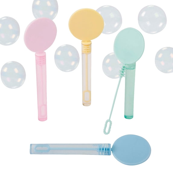 Fun Express 5 1/2" Mini Flat Pastel Colored Bubble Tubes with Wand - 24 ...