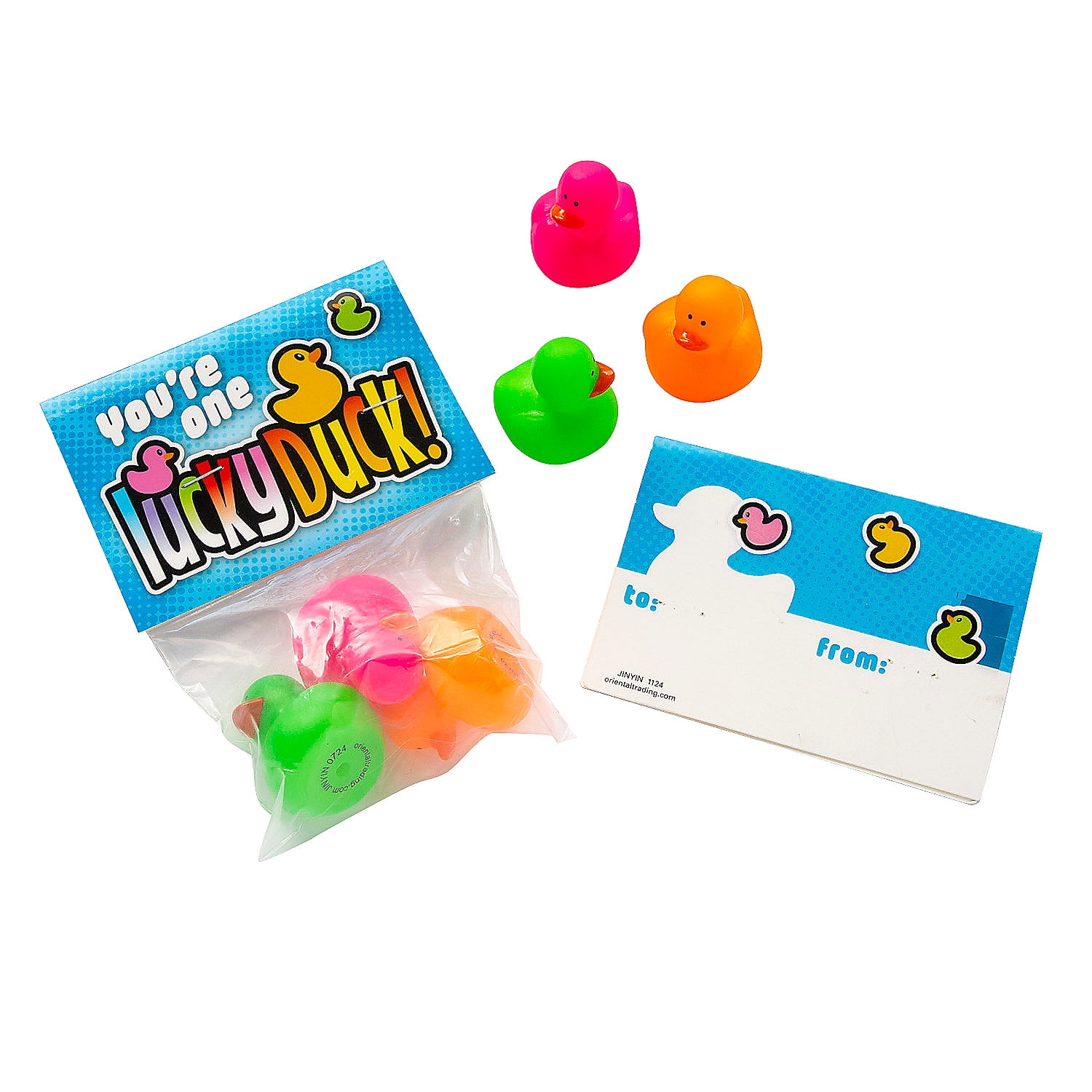 Fun Express 5 1/2" Mini Neon Ducks Lucky Duck Exchange Packs - 12 ...