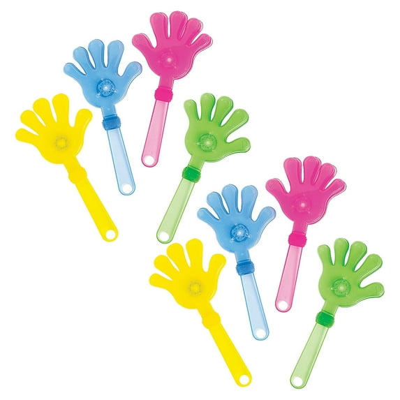 Fun Express 5 1/2" x 11" Bulk 48 Pieces Large Light-Up Plastic Hand ...