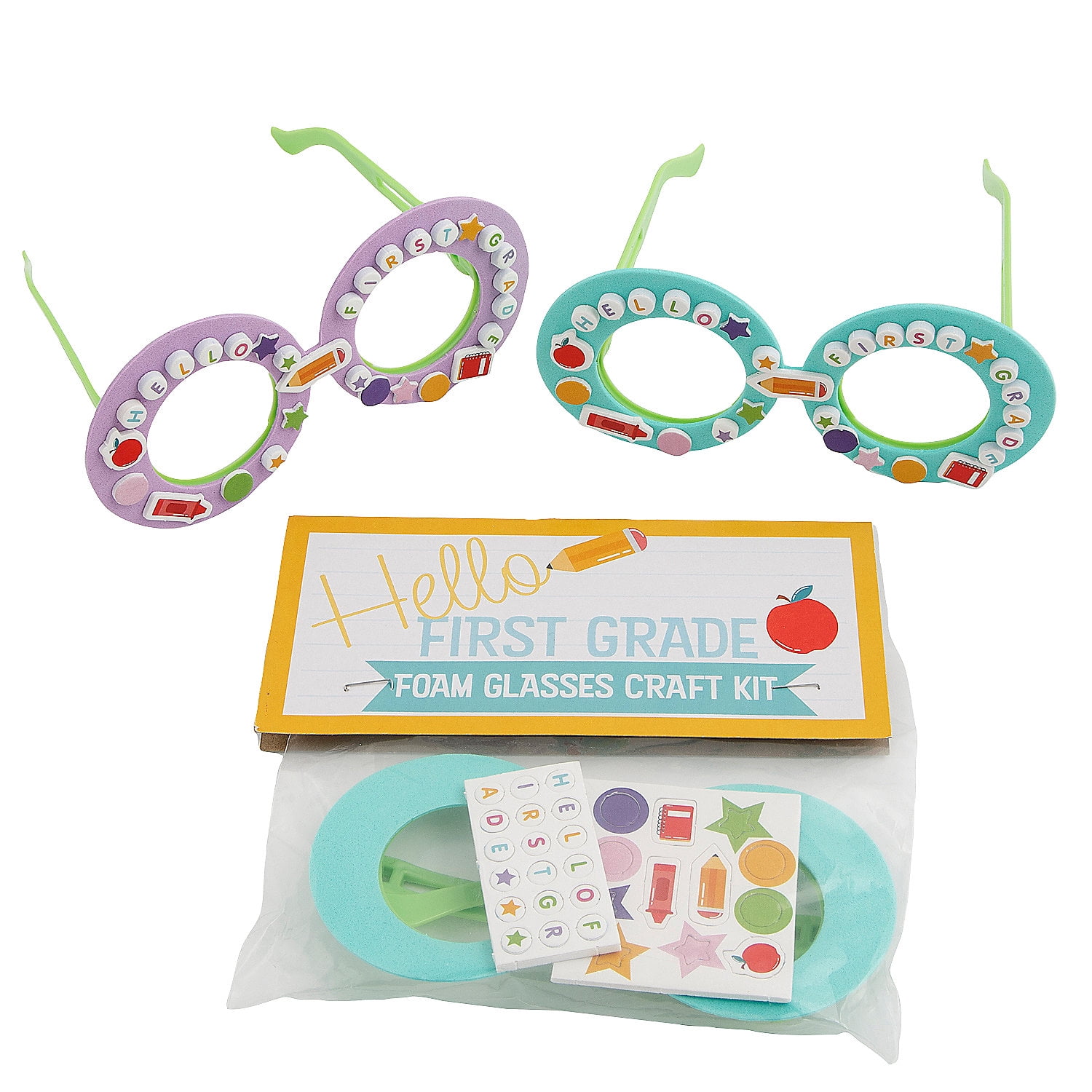 Fun Express 5 1/2" x 2 3/4" First Grade Foam Glasses Craft Kits - Makes ...