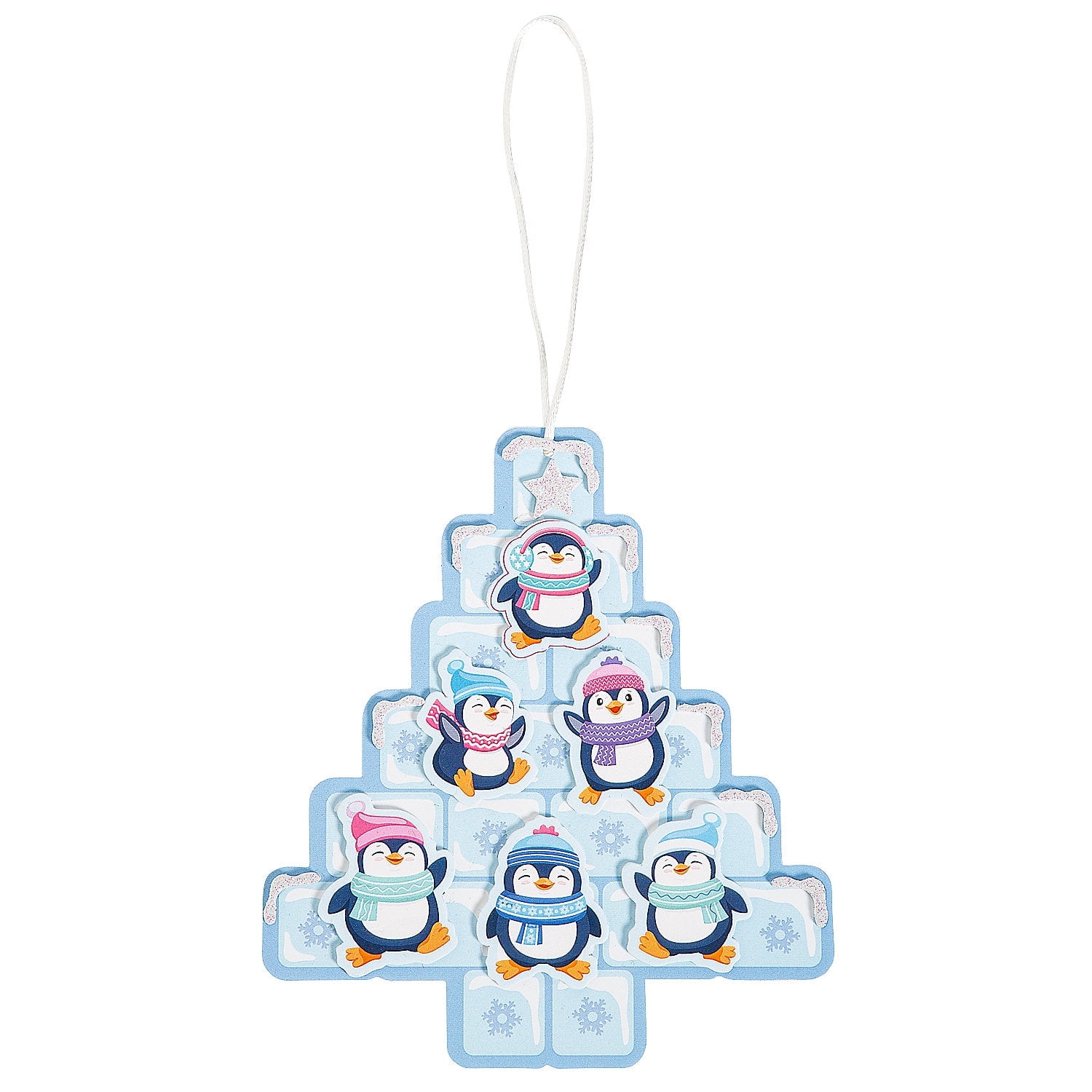 Fun Express 5 3/4" x 6 1/2" Penguin Christmas Tree Sign Foam Craft Kit ...