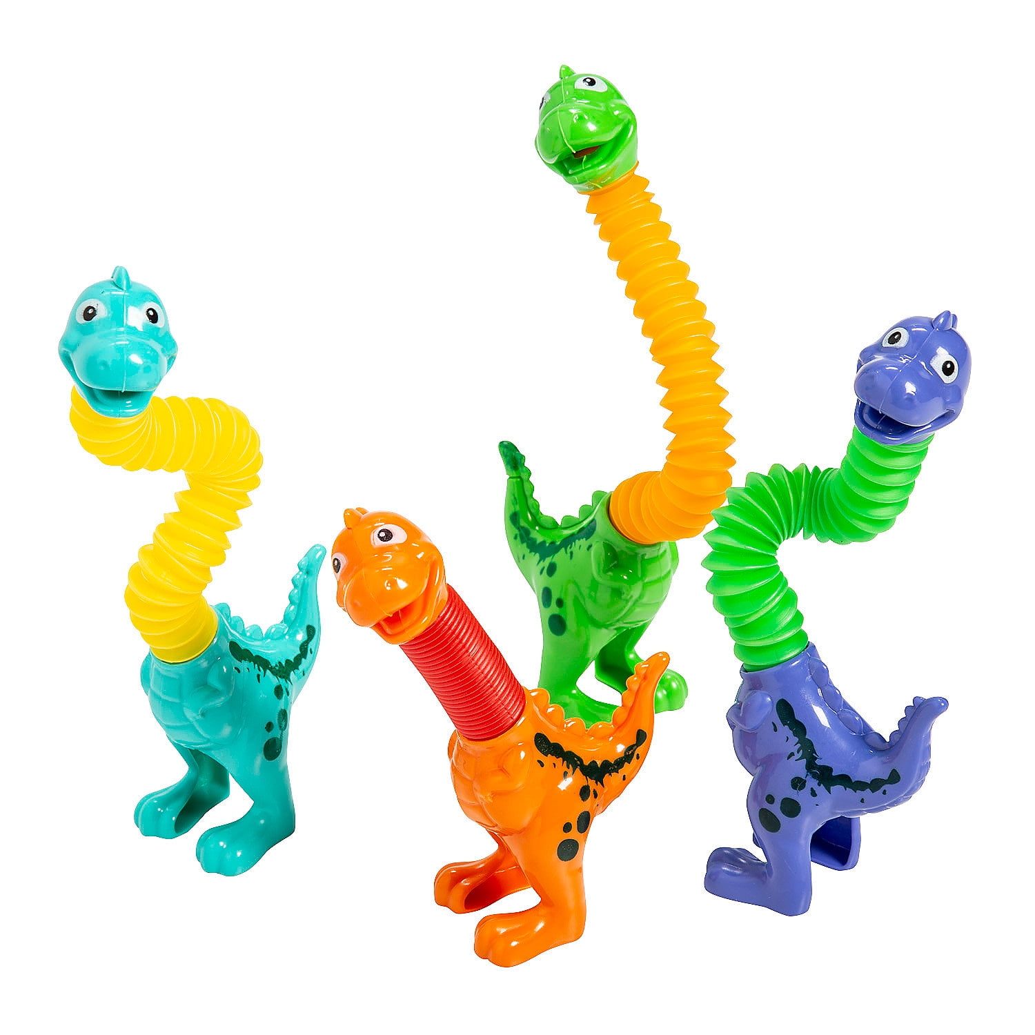 Fun Express 5" Bright Colors Dinosaur Neck Expanding Bendable Tube Toys ...