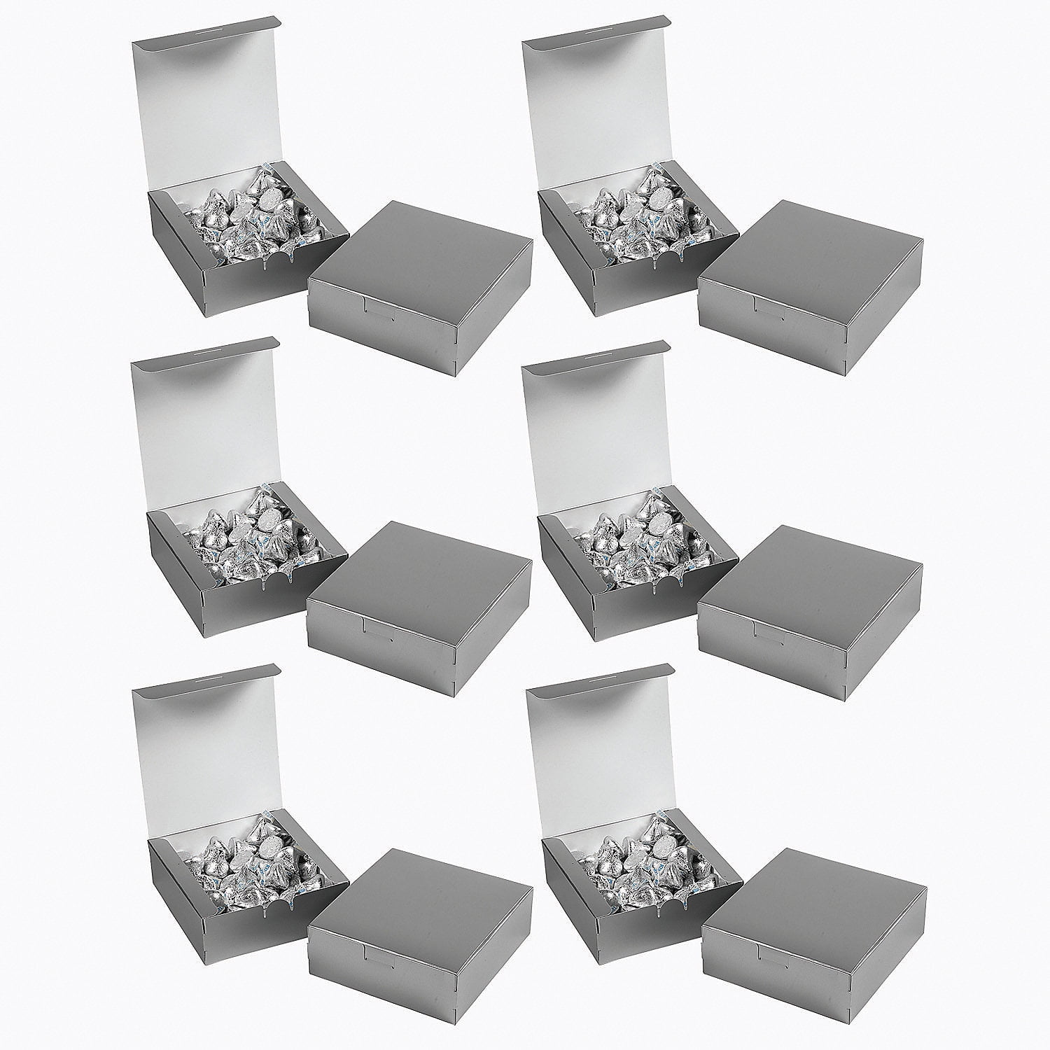 Fun Express 5" x 4 1/2" Bulk 60 Pieces Metallic Silver Square Cardstock ...