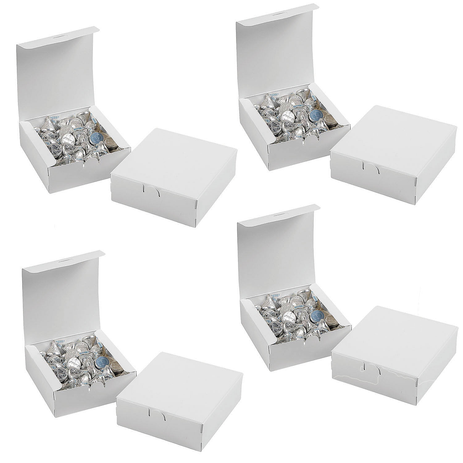 Fun Express 5" x 4 1/2" Bulk 60 Pieces White Square Cardstock Party Favor Boxes - Walmart.com