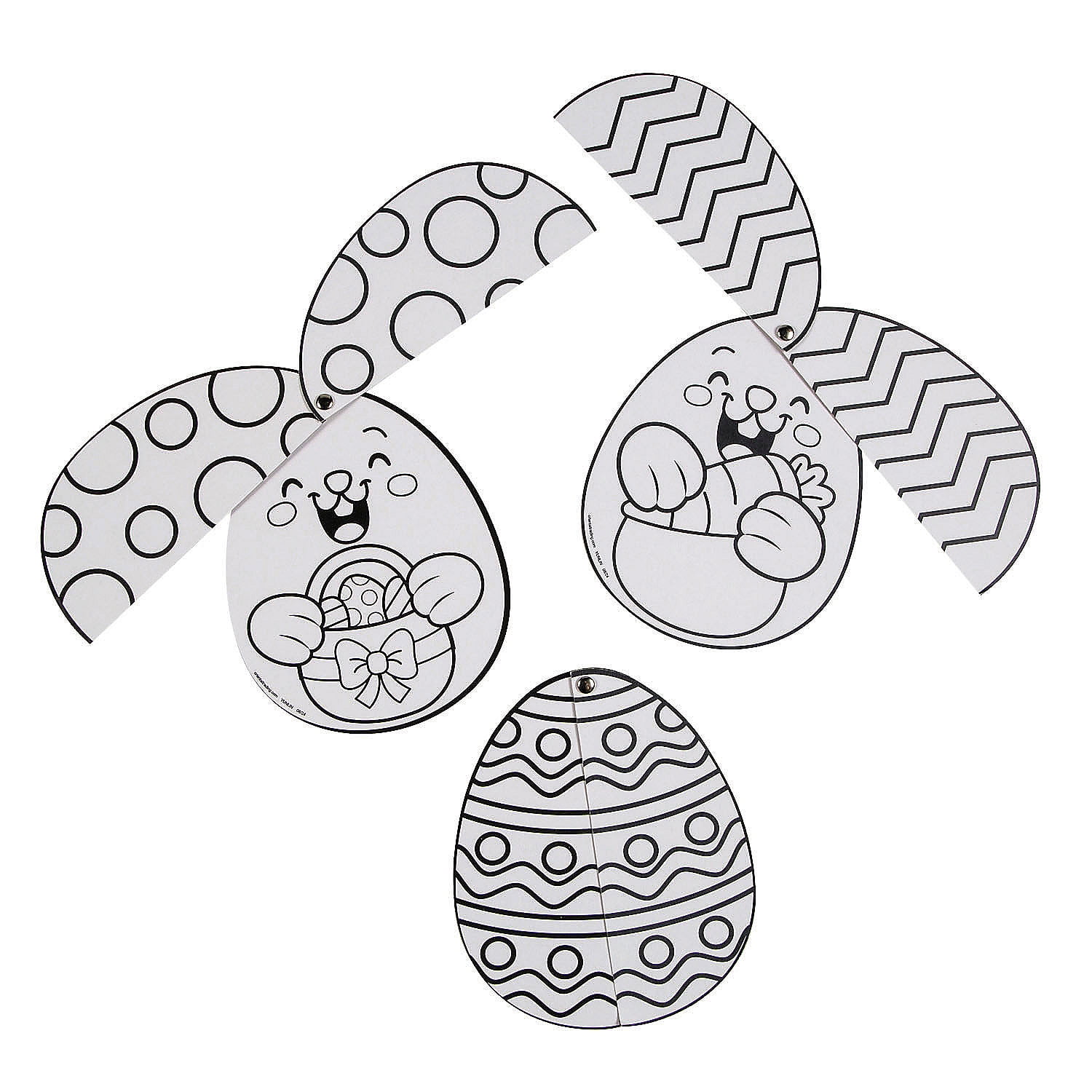 Fun Express 5" x 6" Color Your Own Egg-Shaped Cardstock Easter Bunnies ...