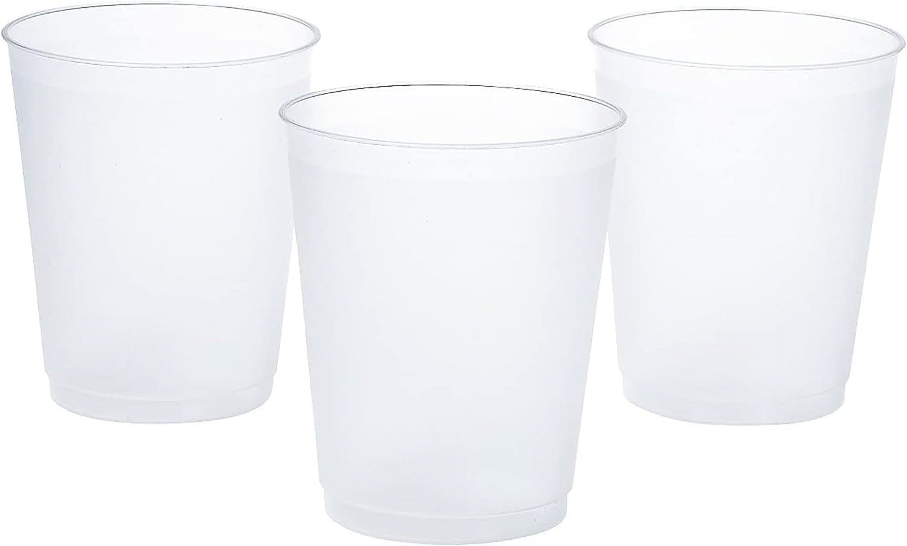 Fun Express 50 Pieces 16 oz. Clear Frosted Plastic Cups - Walmart.com