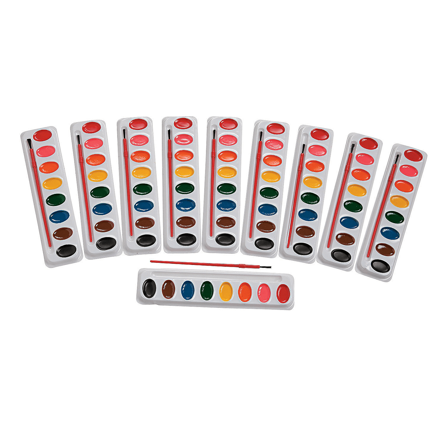Fun Express 50 Pieces Watercolor Refill Sets Classpack, 8 oval colors ...