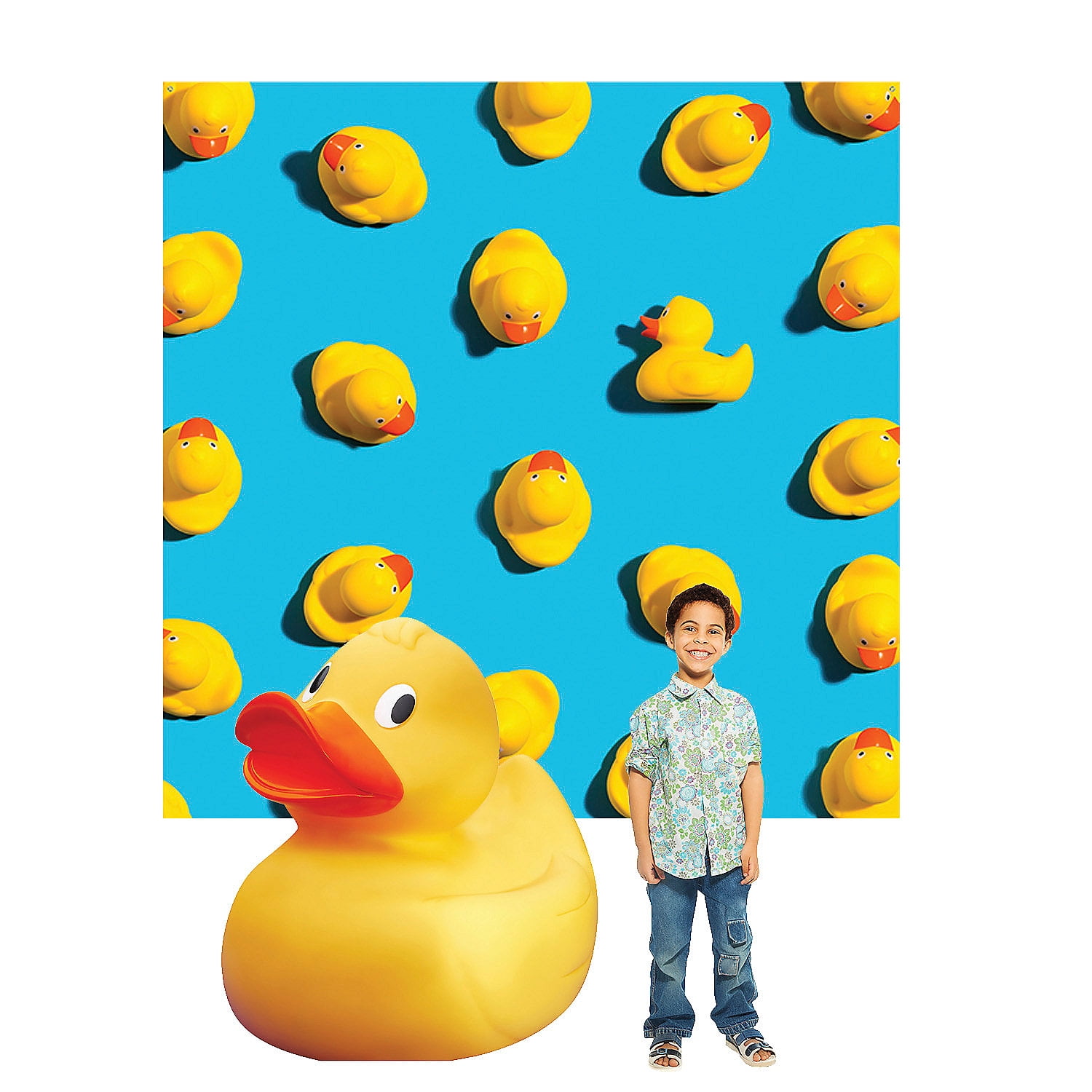 Fun Express 52" - 72" Yellow Rubber Duck Backdrop Kit - 2 Pc. - Walmart.com