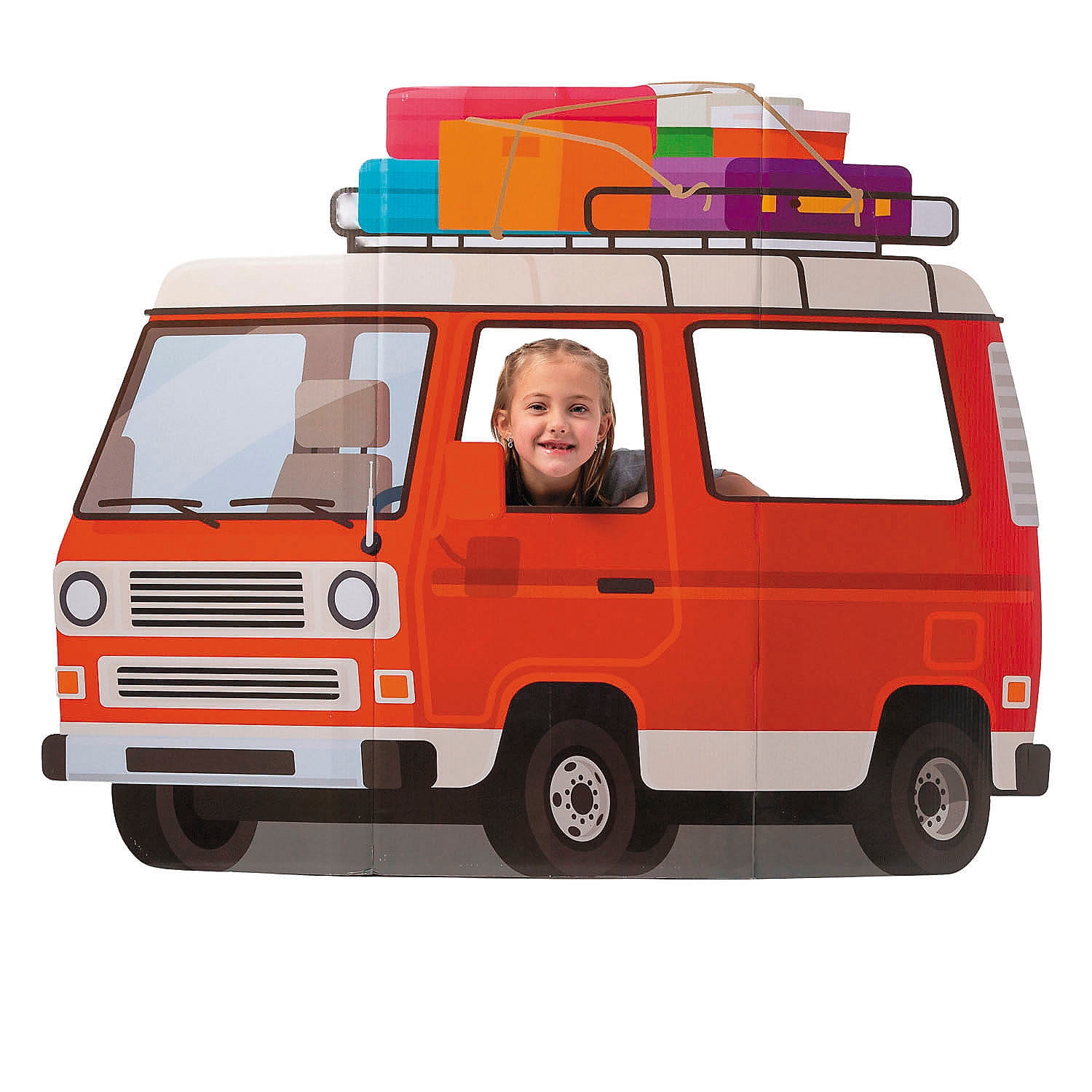 Fun Express 57" x 43 3/4" On the Road VBS Red Van Cardboard Cutout ...