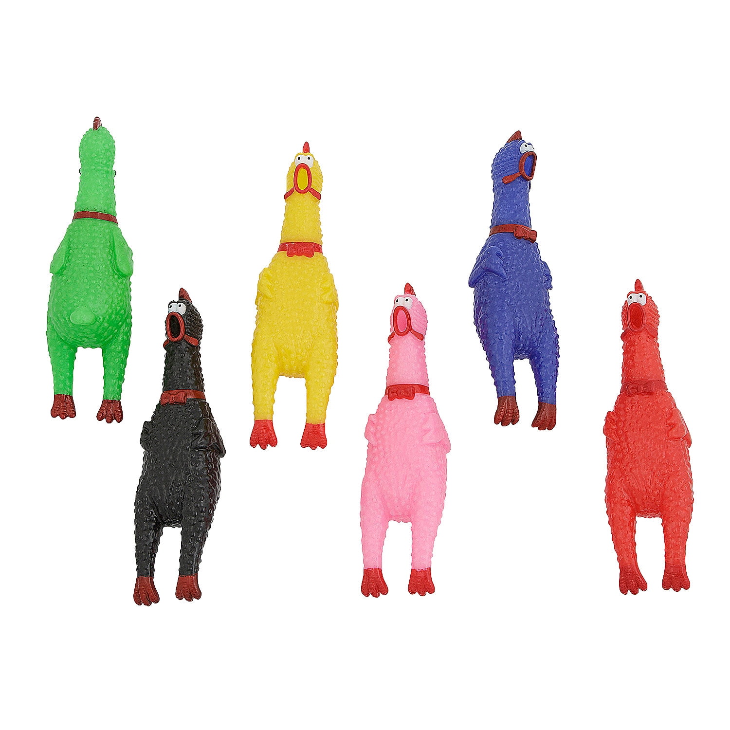 Fun Express 6 1/2" Small Colorful Rubber Chicken Toys Assortment - 6 ...