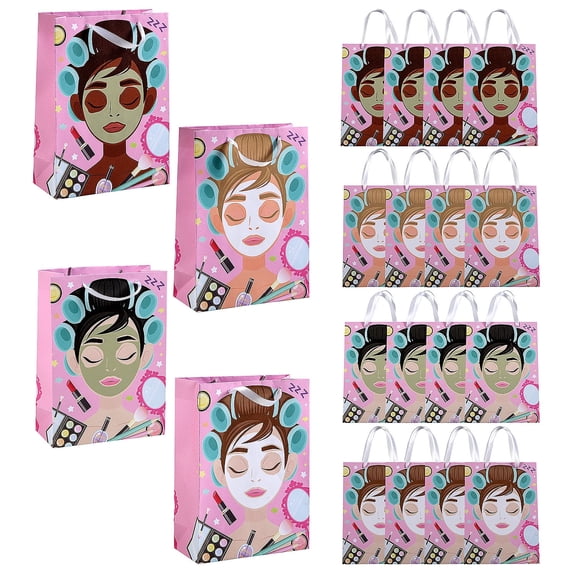 Fun Express 6 1/2" x 9" Pink Spa Party Makeover Face Mask Favor Bags ...