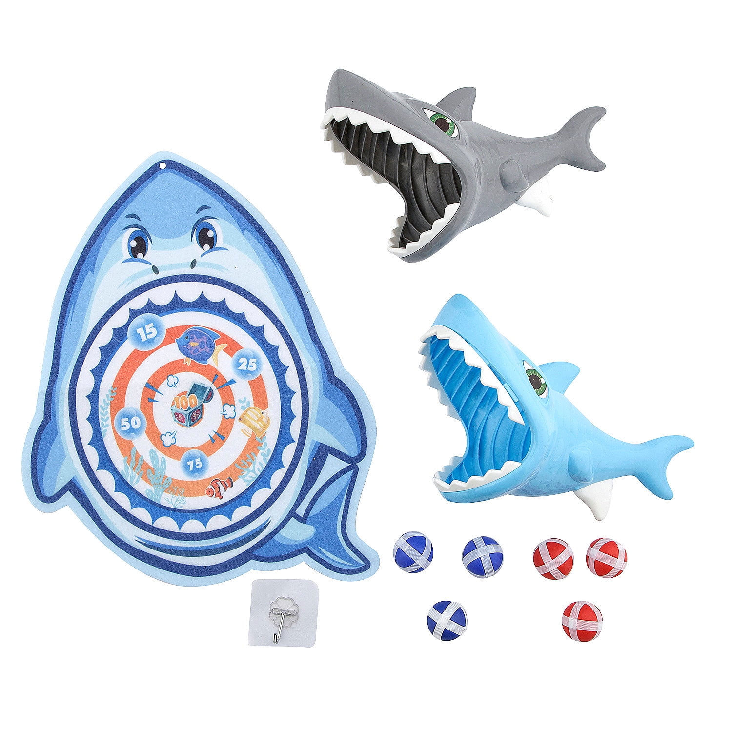 Fun Express 6 1/4" x 10 1/2" Blue & Gray Shark Target & Ball Shooter ...
