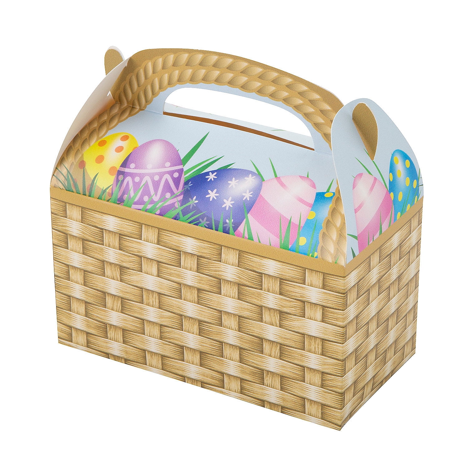Fun Express 6 1/4" x 5 1/4" Easter Basket Cardstock Favor Boxes - 12 Pc ...