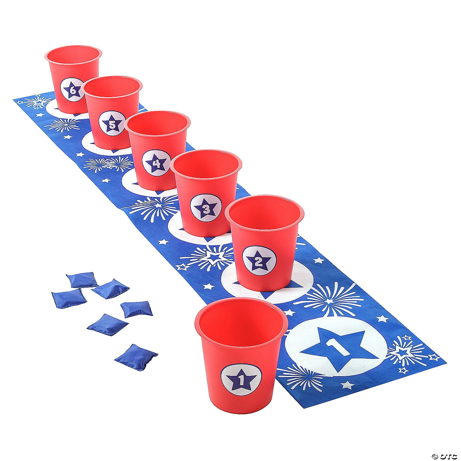 Fun Express 6 Ft. 9" x 15 1/2" Patriotic Bucket & Bean Bag Toss Game ...