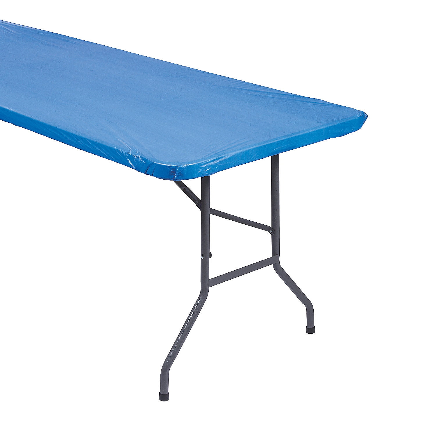 Fun Express 6 Ft. Royal Blue Rectangle Fitted Plastic Tablecloth ...