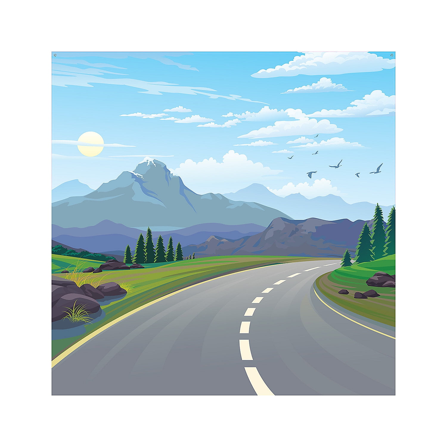 Fun Express 6 Ft. x 6 Ft. On the Road VBS Polyester Backdrop Banner ...