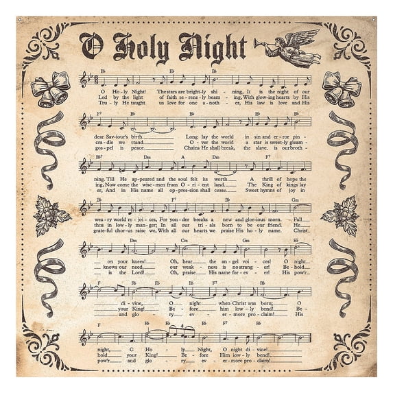 Fun Express 6 Ft. x 6 Ft. Religious Christmas O Holy Night Sheet Music ...