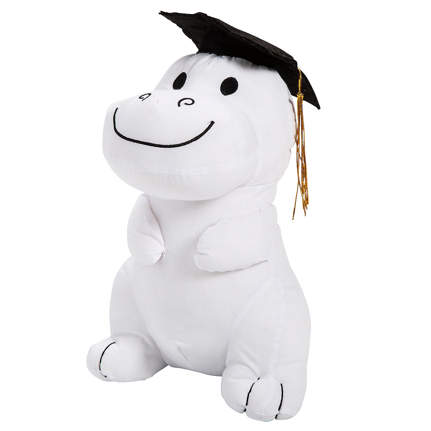 Fun Express 6" x 11" Graduation Autograph White Stuffed Dinosaur with ...