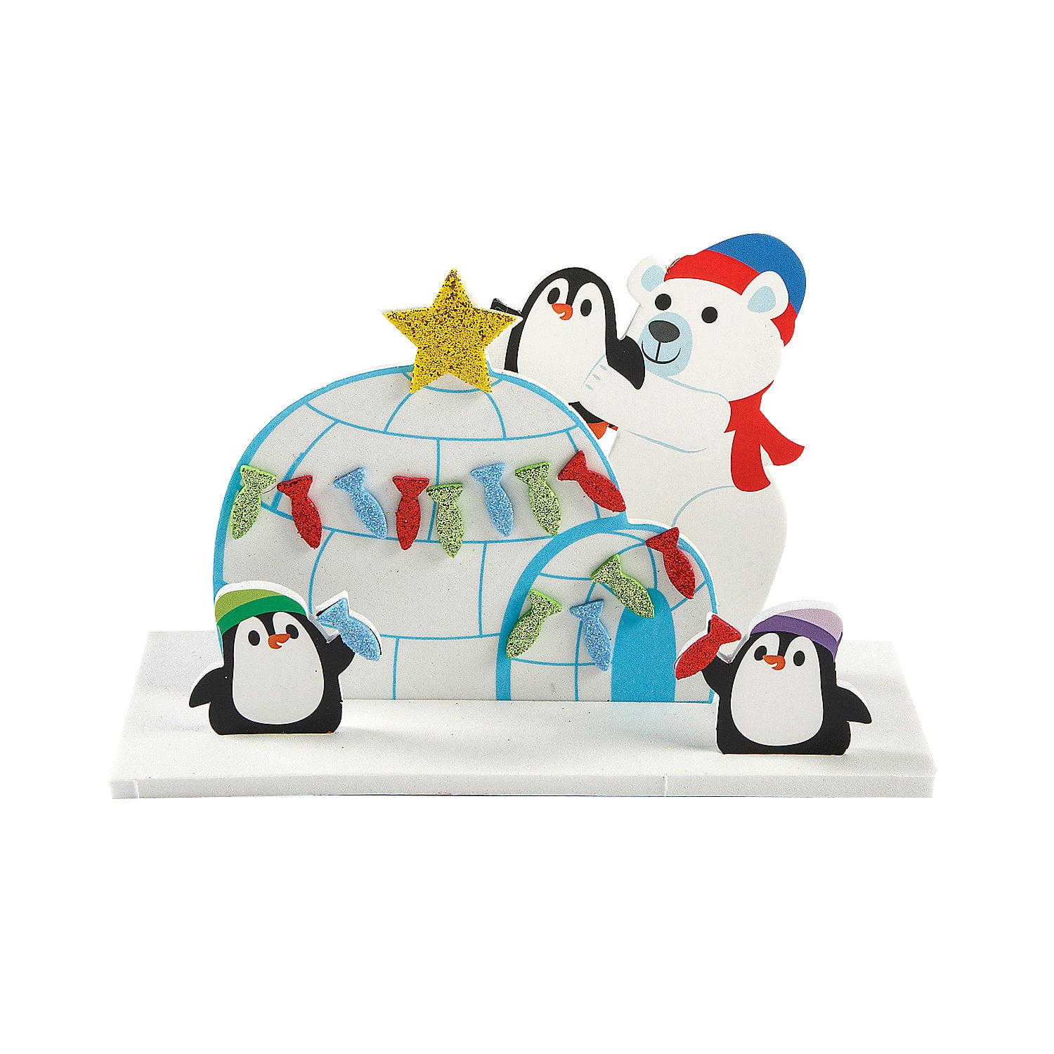 Fun Express 6" x 3 1/2" 3D Animals Decorating Igloo for Christmas Stand ...