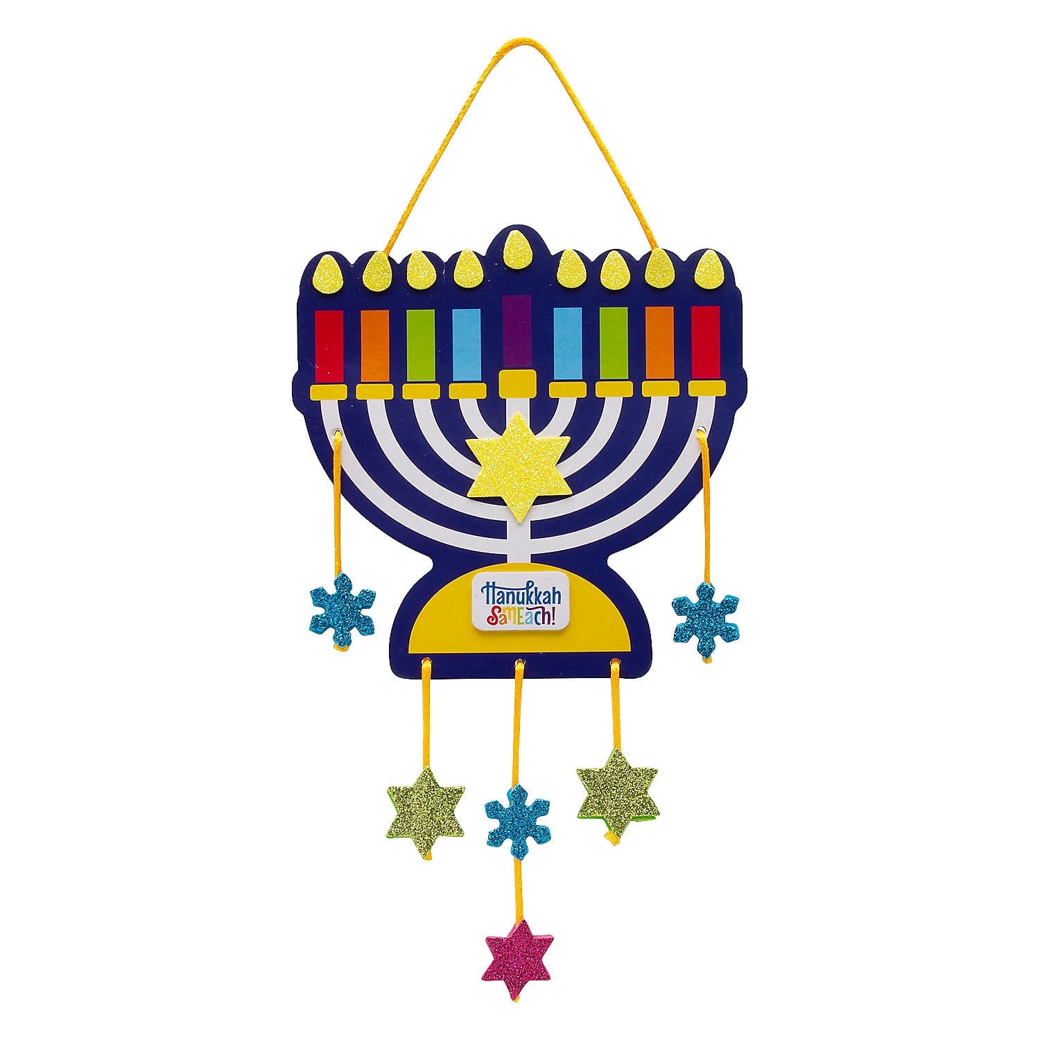 Fun Express 6" x 8 3/4" Bright Hanukkah Menorah Mobile Foam Craft Kit ...
