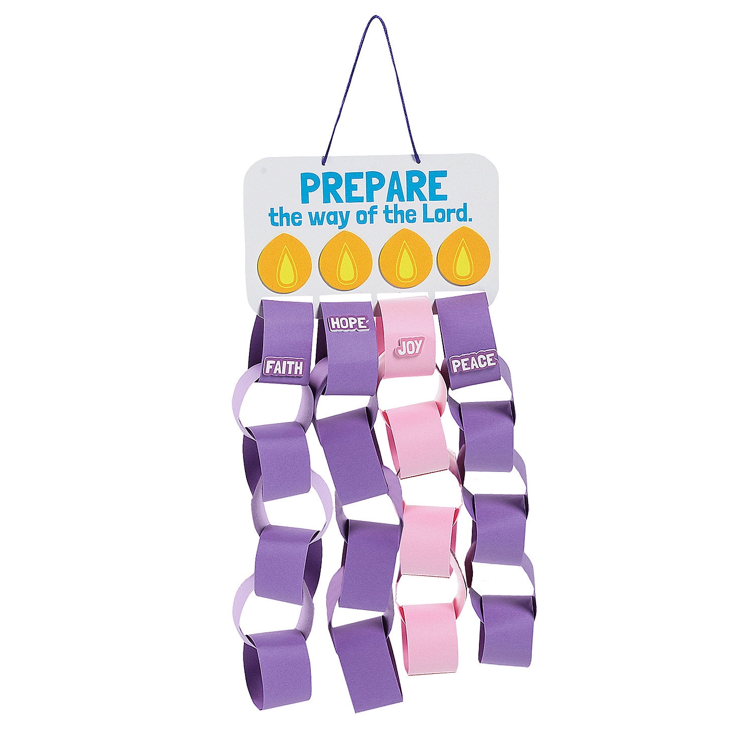 Fun Express 7 1/2" x 8 1/2" Advent Paper Chain Mobile Craft Kit - Makes ...
