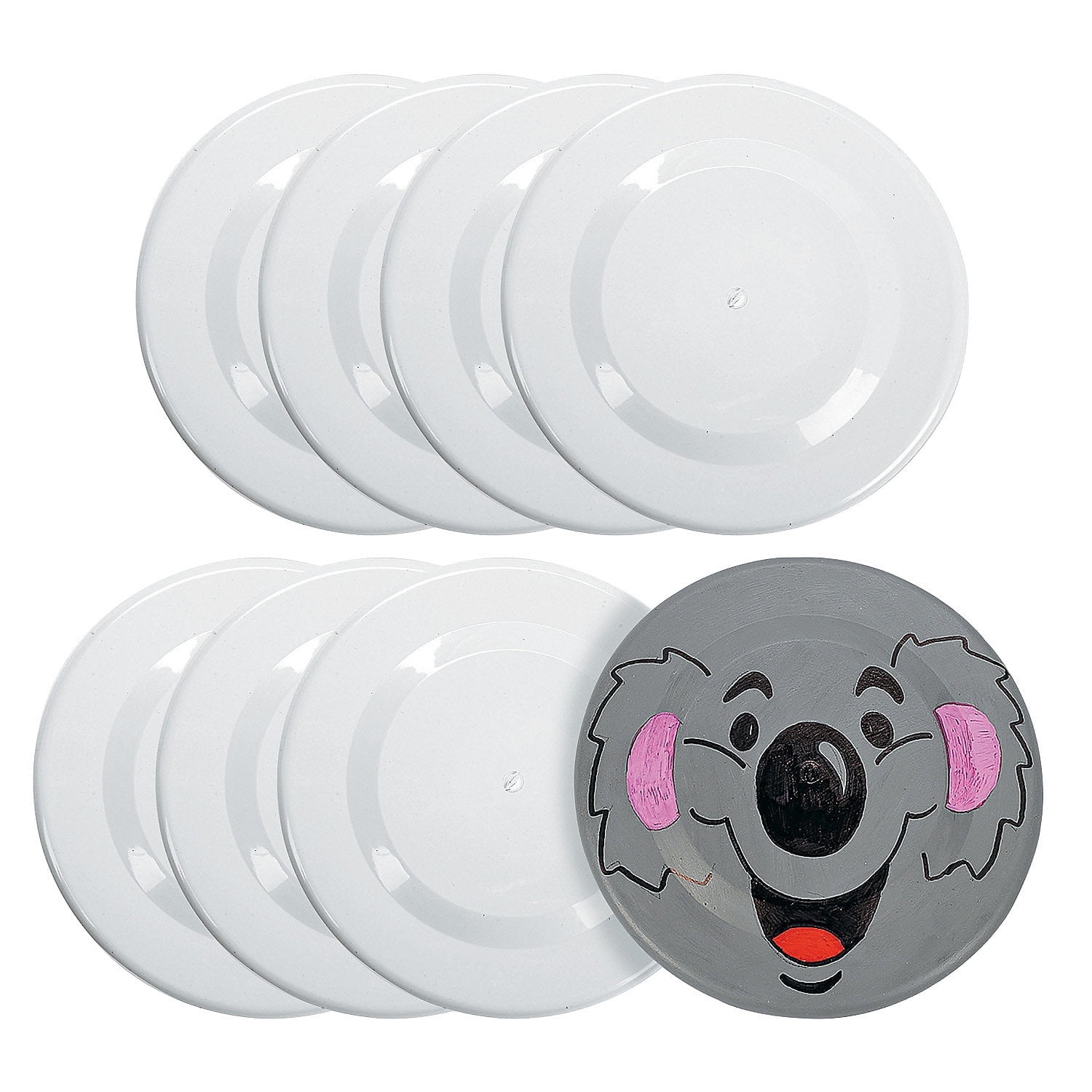Fun Express 7" Bulk 96 Pieces DIY White Round Plastic Flying Discs ...