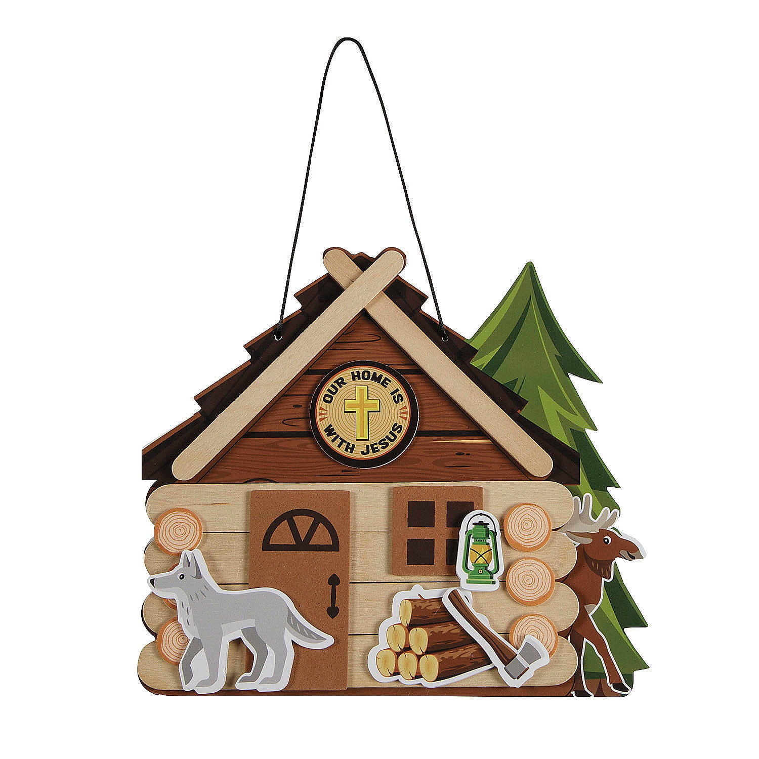 Fun Express 7" x 6 1/4" Great North VBS Log Cabin Sign Foam Craft Kit ...
