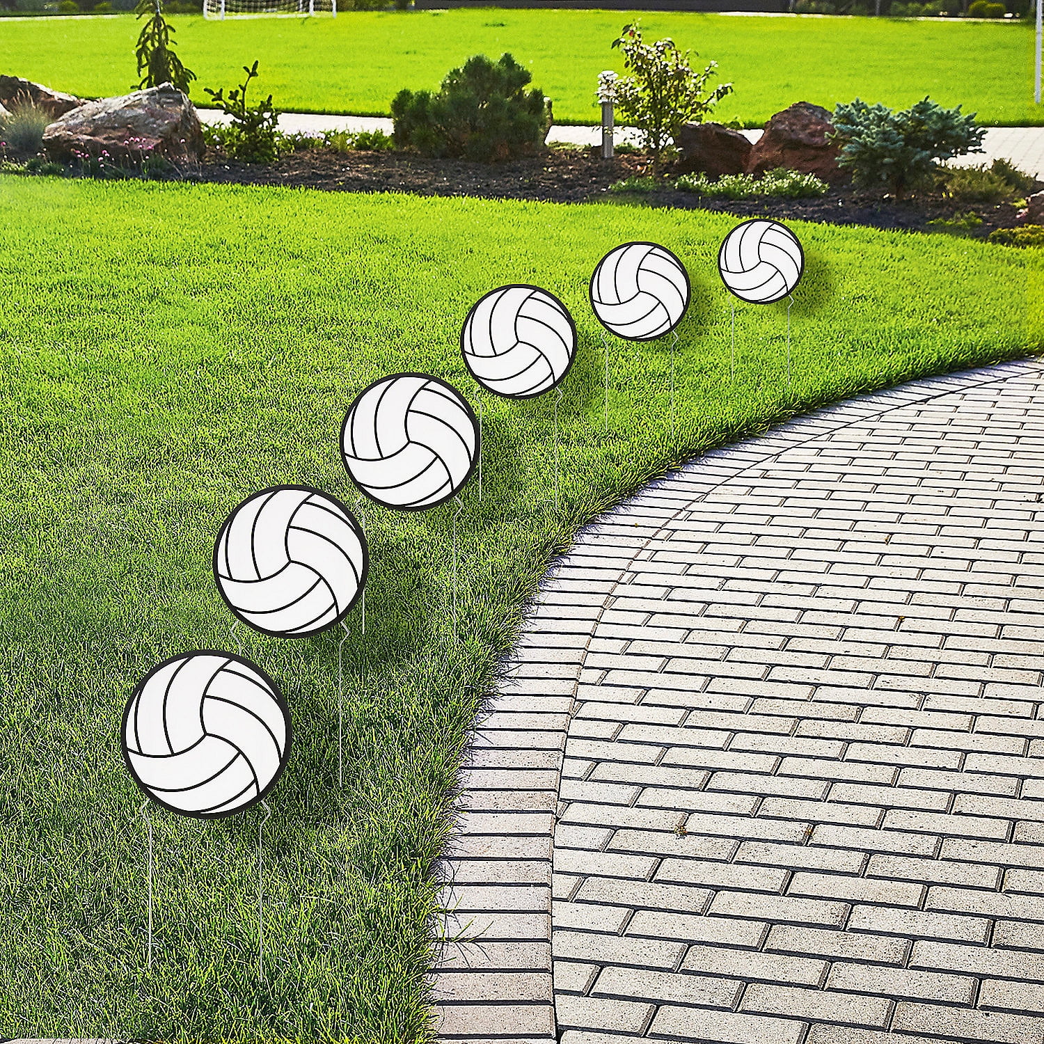 Fun Express 8 1/4" Volleyball-Shaped Corrugated Plastic Yard Signs - 6 ...