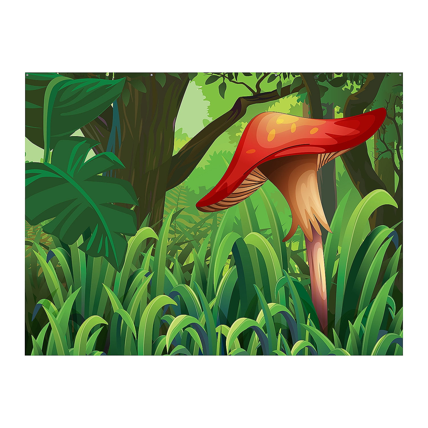 Fun Express 8 ft. x 6 ft. Zoom In VBS Forest Polyester Backdrop Banner ...