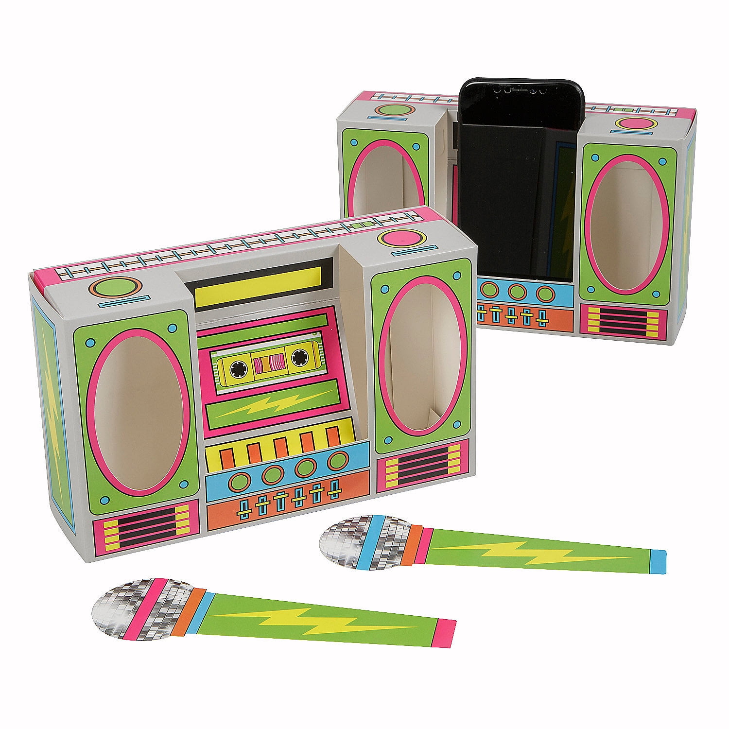 Fun Express 8" x 5" Retro Boom Box Phone Amplifiers with Microphone ...