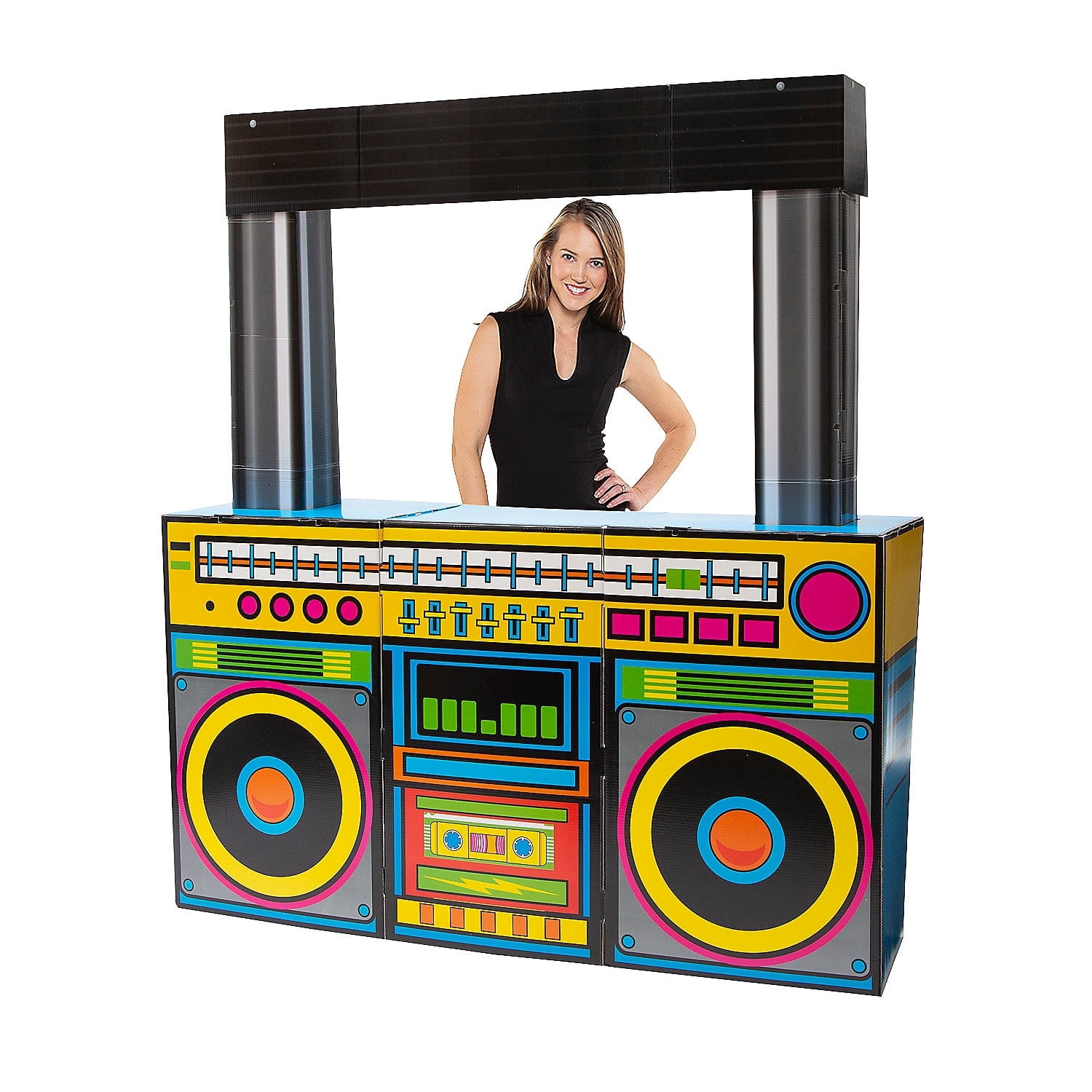 Fun Express 80" 3D Bright Multicolored Boom Box Cardboard Cutout Stand ...