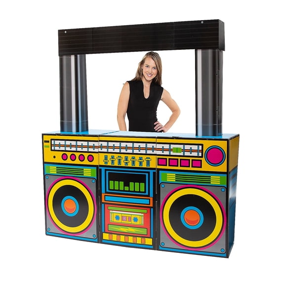 Fun Express 80" 3D Bright Multicolored Boom Box Cardboard Cutout Stand ...