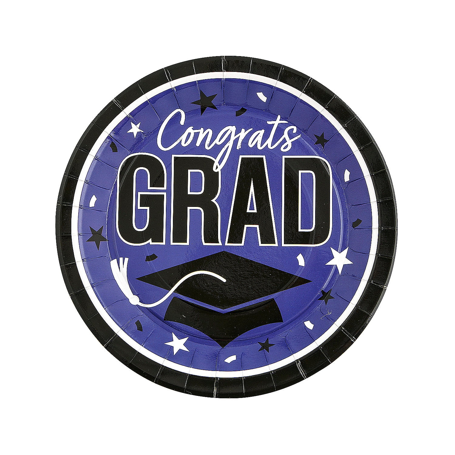 Fun Express 9" Graduation Party Purple Congrats Grad Round Paper Dinner ...