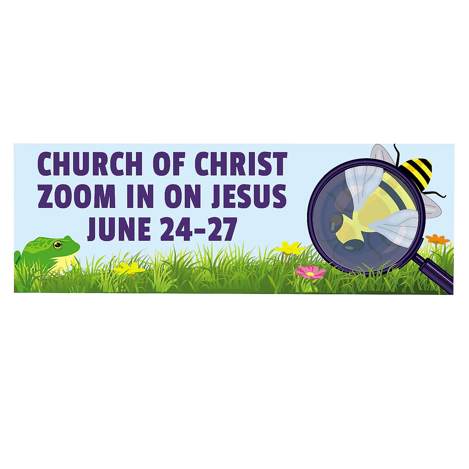 Fun Express 90" x 29" Personalized Zoom In VBS Vinyl Banner - Large ...