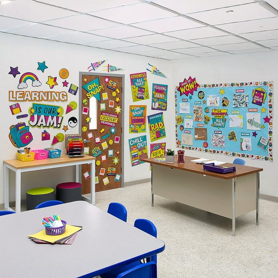 Fun Express 90s Themed Rad Colorful Classroom Decorating Kit - 154 Pc ...