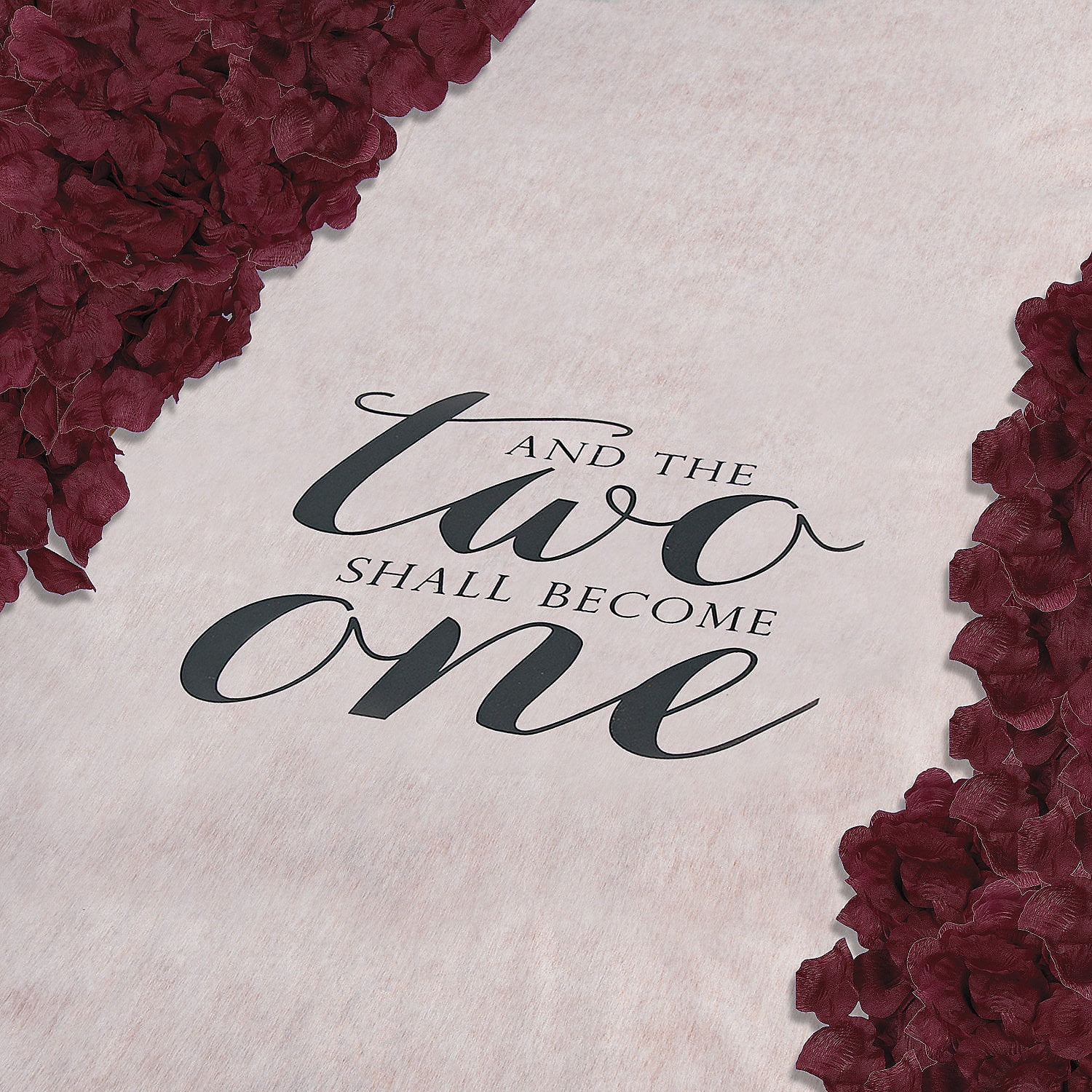 Fun Express And Two Become One Aisle Runner with Burgundy Rose Petals ...