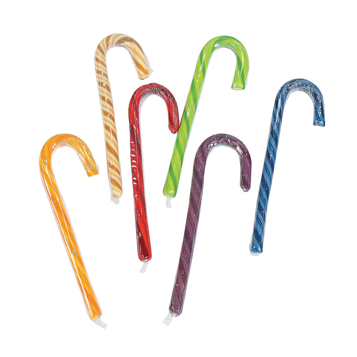 Fun Express - Assorted Color Candy Canes for Christmas - Edibles - Hard ...