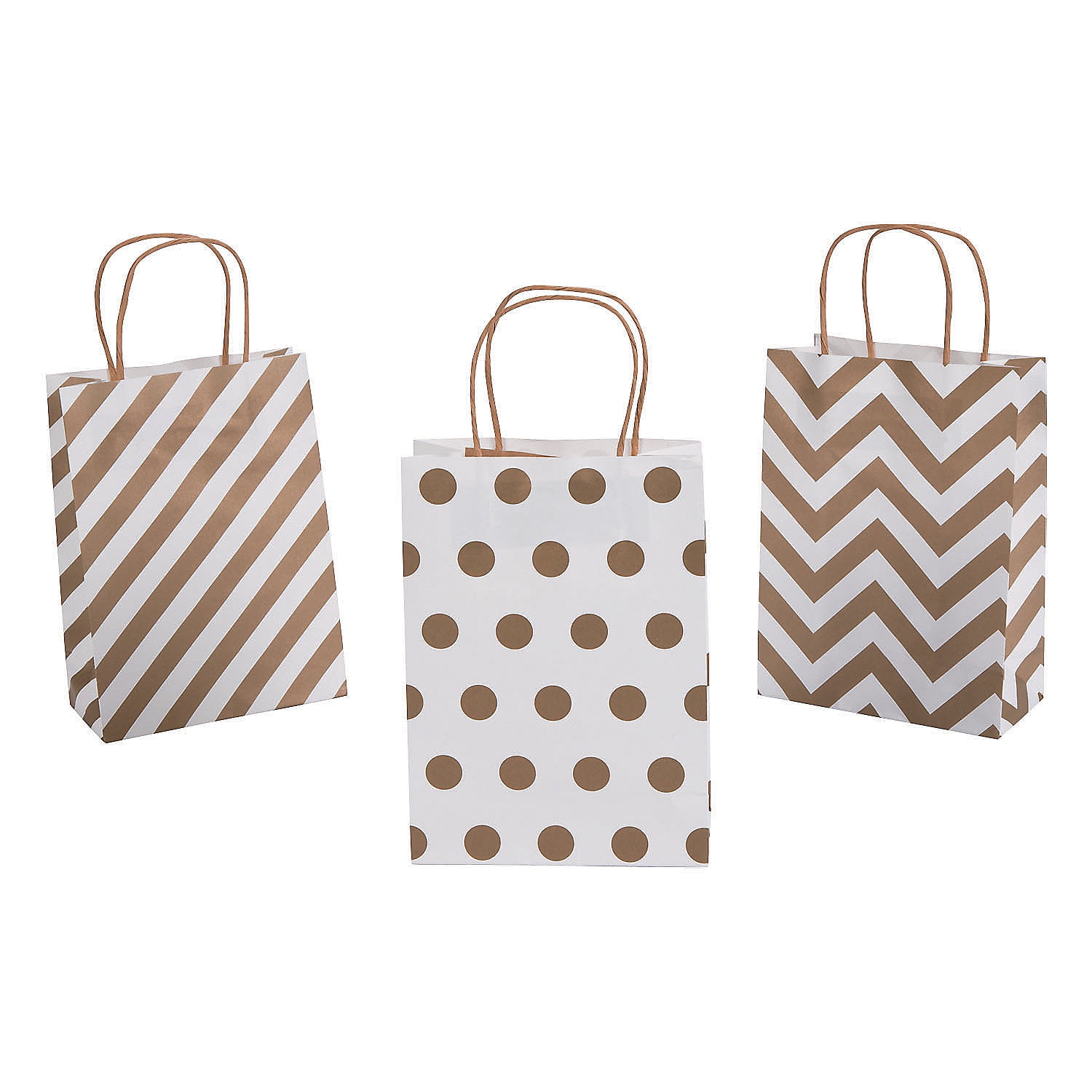 Fun Express Assorted Colors Striped Gift Bags, 12 Count - Walmart.com