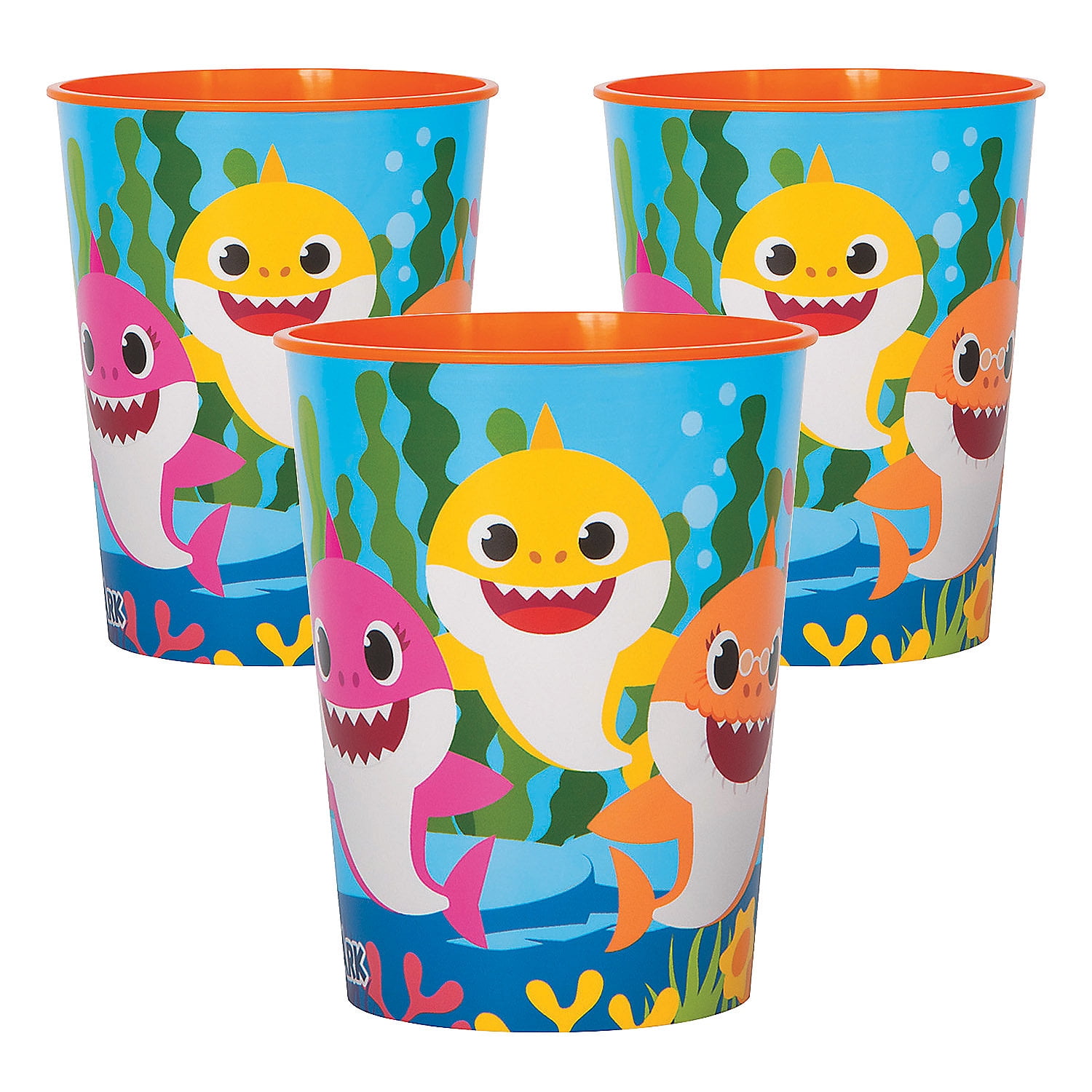 Fun Express Baby Shark Reusable Plastic Cups Bulk 12 Ct - Walmart.com