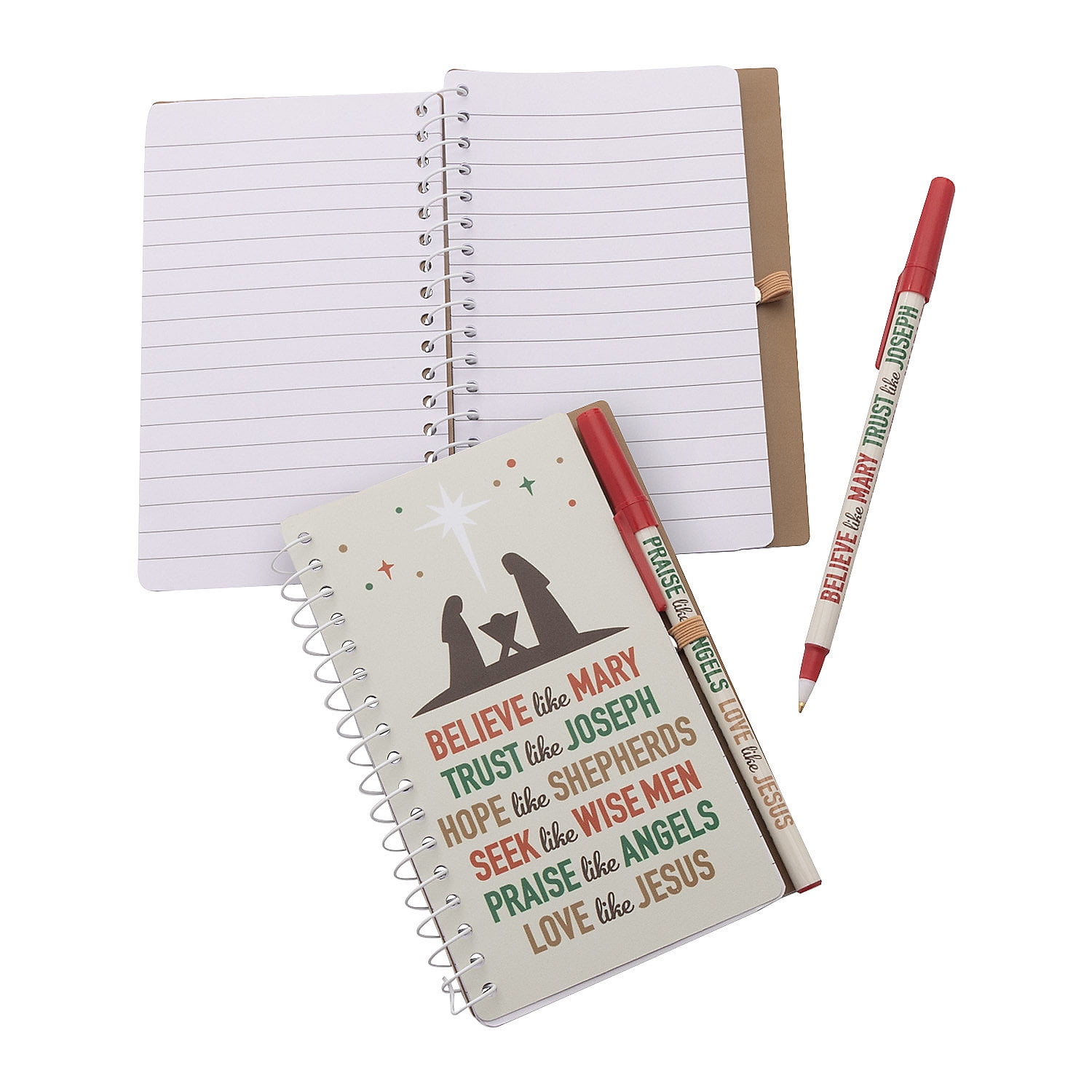 Fun Express Believe Like Mary Spiral Notebooks with Pen for 12 - 4 1/2 ...