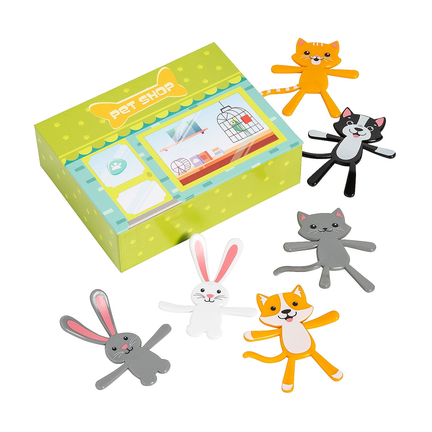 Fun Express Bendable Animal Pet Shop Activity Set - 7 Pieces - Walmart.com