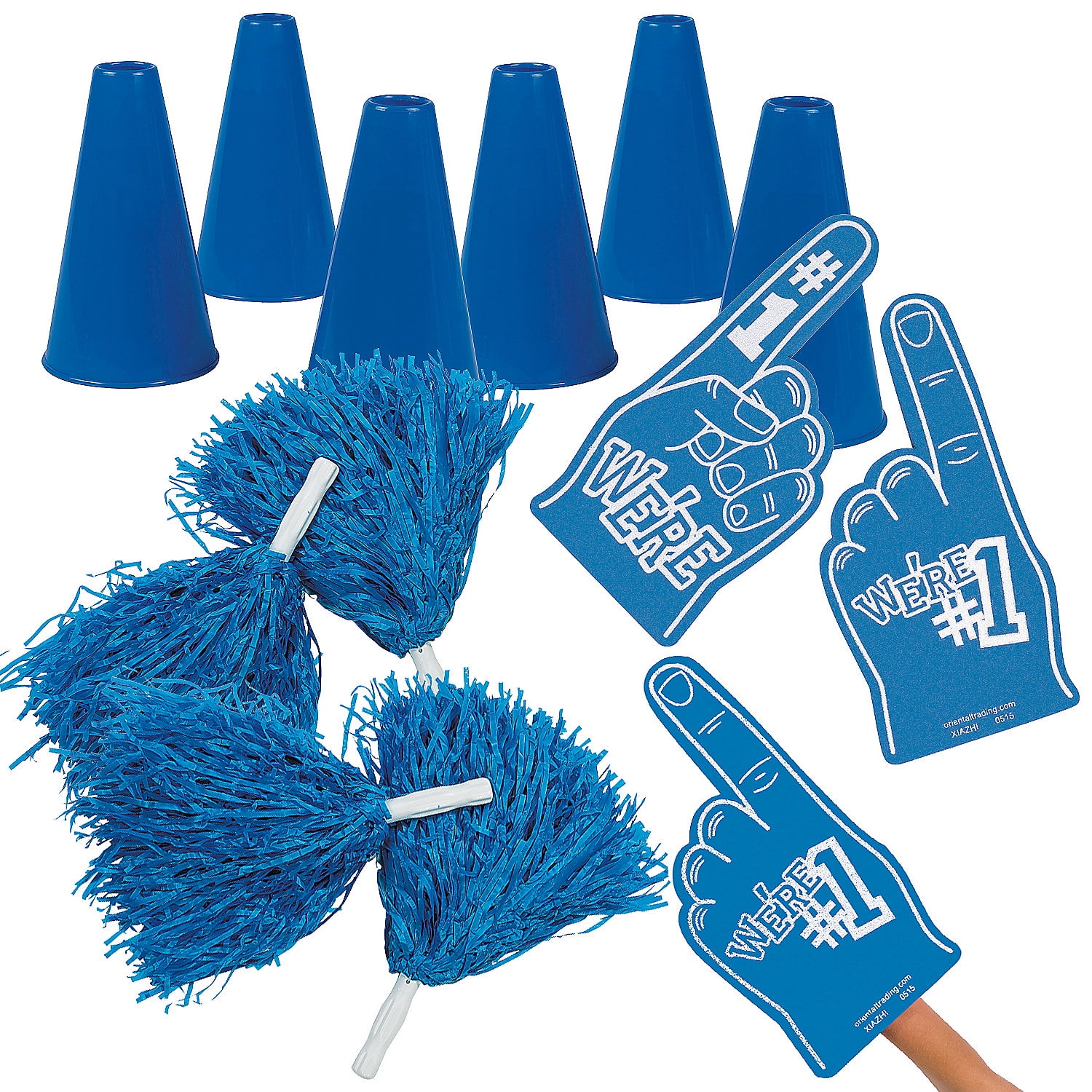 Fun Express Blue #1 Fan Go Team Spirit Cheer Assortment - 36 Pieces ...