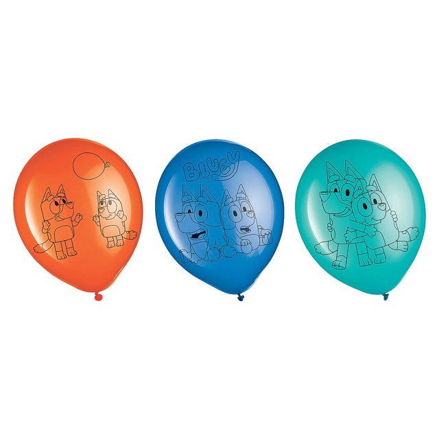 Fun Express Bluey Party Balloons, Latex Multicolor, 6 Piece - Walmart.com