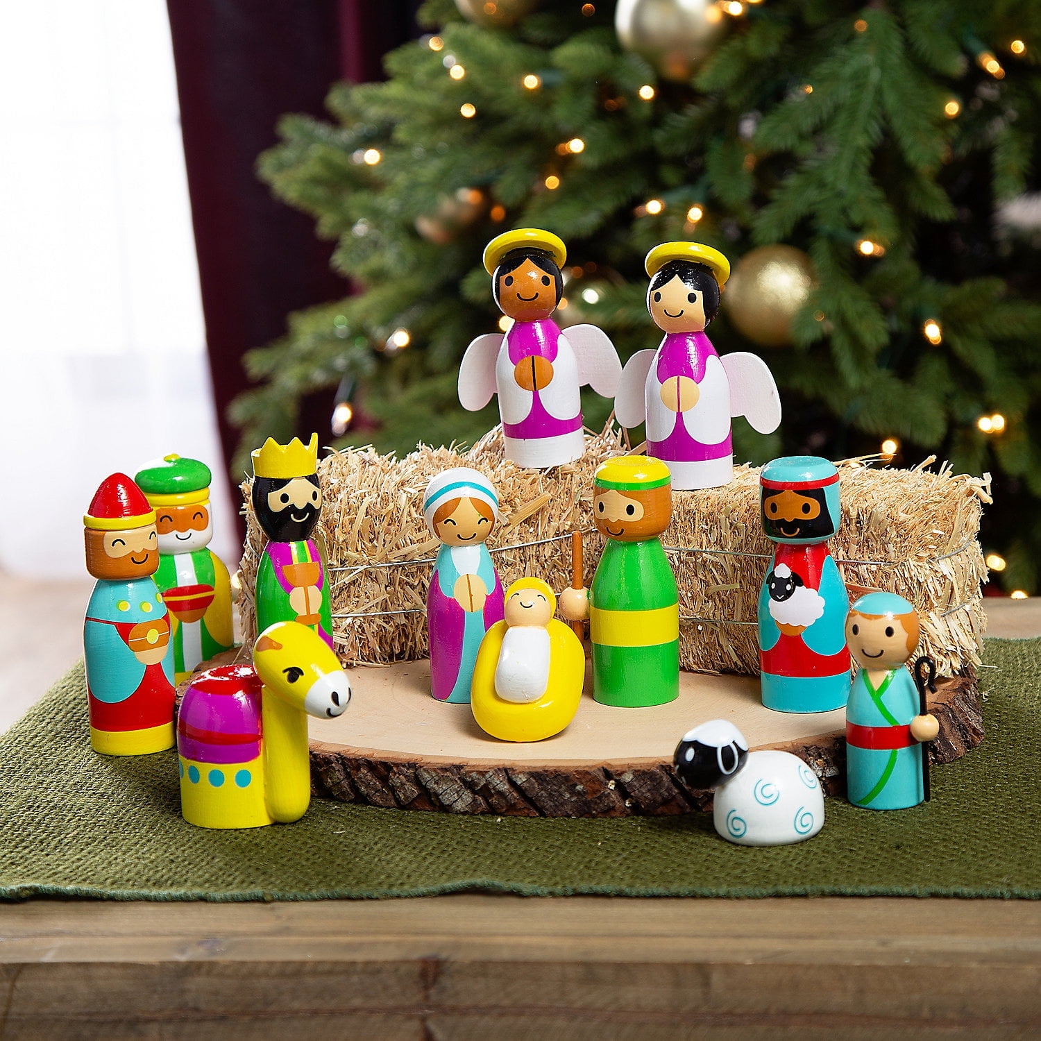 Fun Express Bright Nativity Tabletop Set - 12 Pc. - Walmart.com