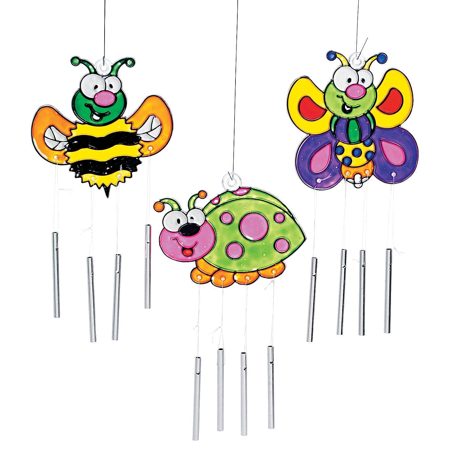 Fun Express Bug Suncatcher Windchimes Craft Kit - Colorful DIY Craft ...
