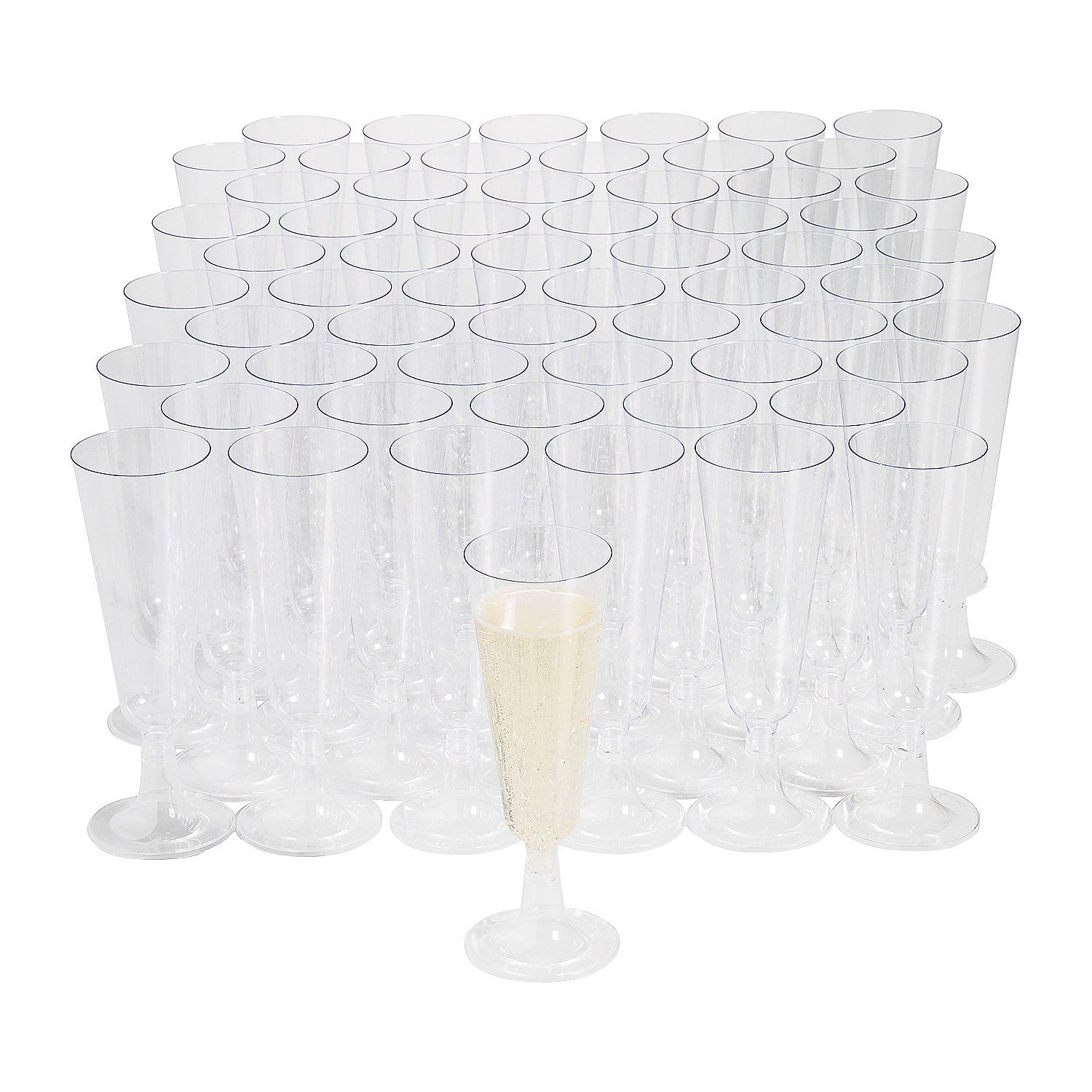 Fun Express Bulk 100 Count Dispoable Clear Mimosa Plastic Flutes for ...