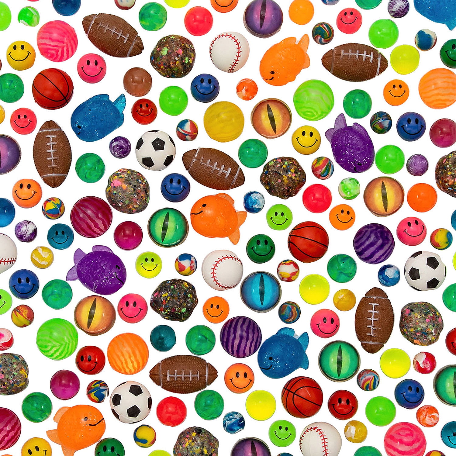 Fun Express Bulk 1000 Pieces Colorful Bouncy Ball Assortment - Walmart.com