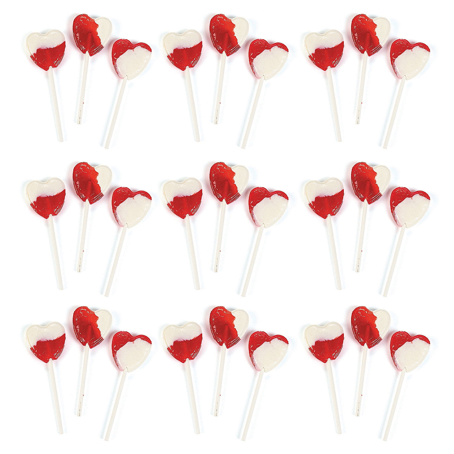 Fun Express Strawberries N' Cream Heart-Shaped Lollipops, 114 Pieces ...