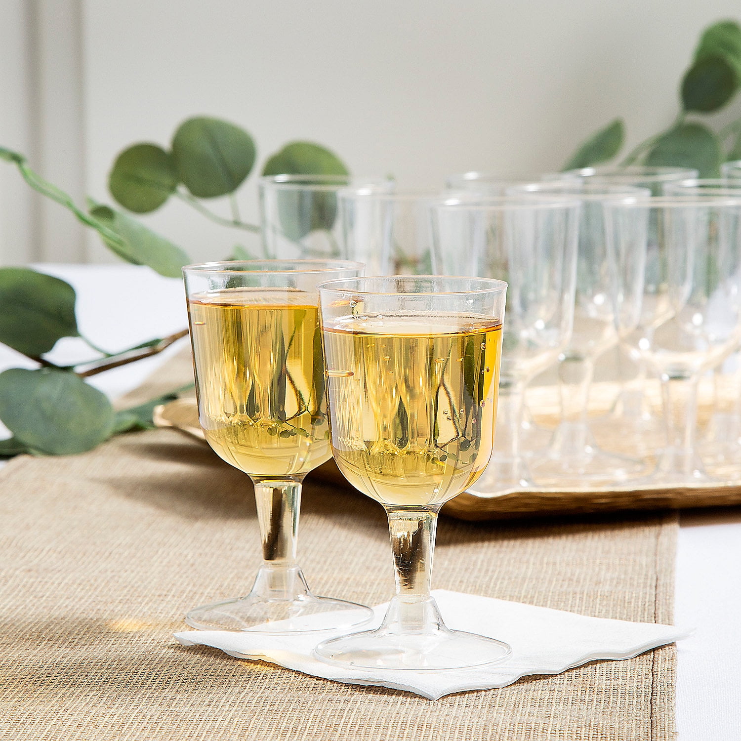 Fun Express Bulk 120 Count Clear Two-Piece Plastic Wine Glasses ...